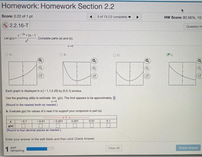 Solved Homework: Homework Section 2.2 Score: 0.22 of 1 pt 5 | Chegg.com