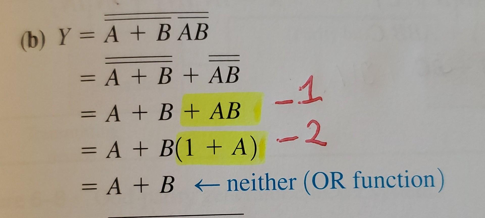 Solved In This Boolean Algebraic Reduction Explain How