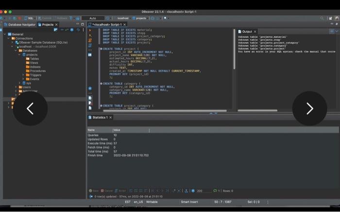 first picture is the dbeaver client console second | Chegg.com