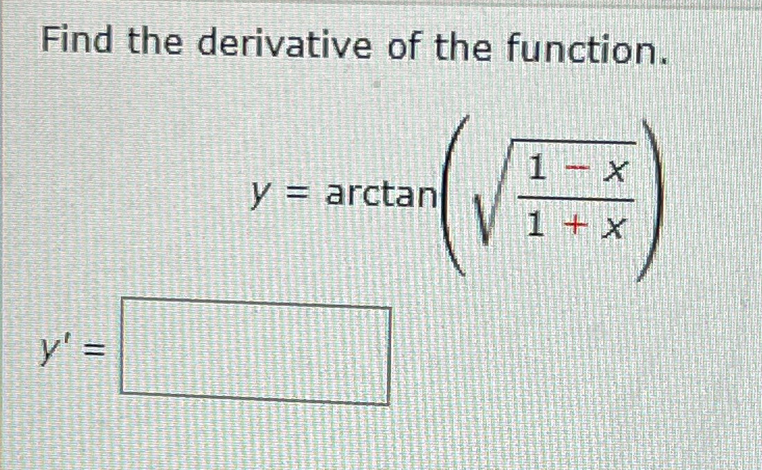 Solved Find the derivative of the | Chegg.com