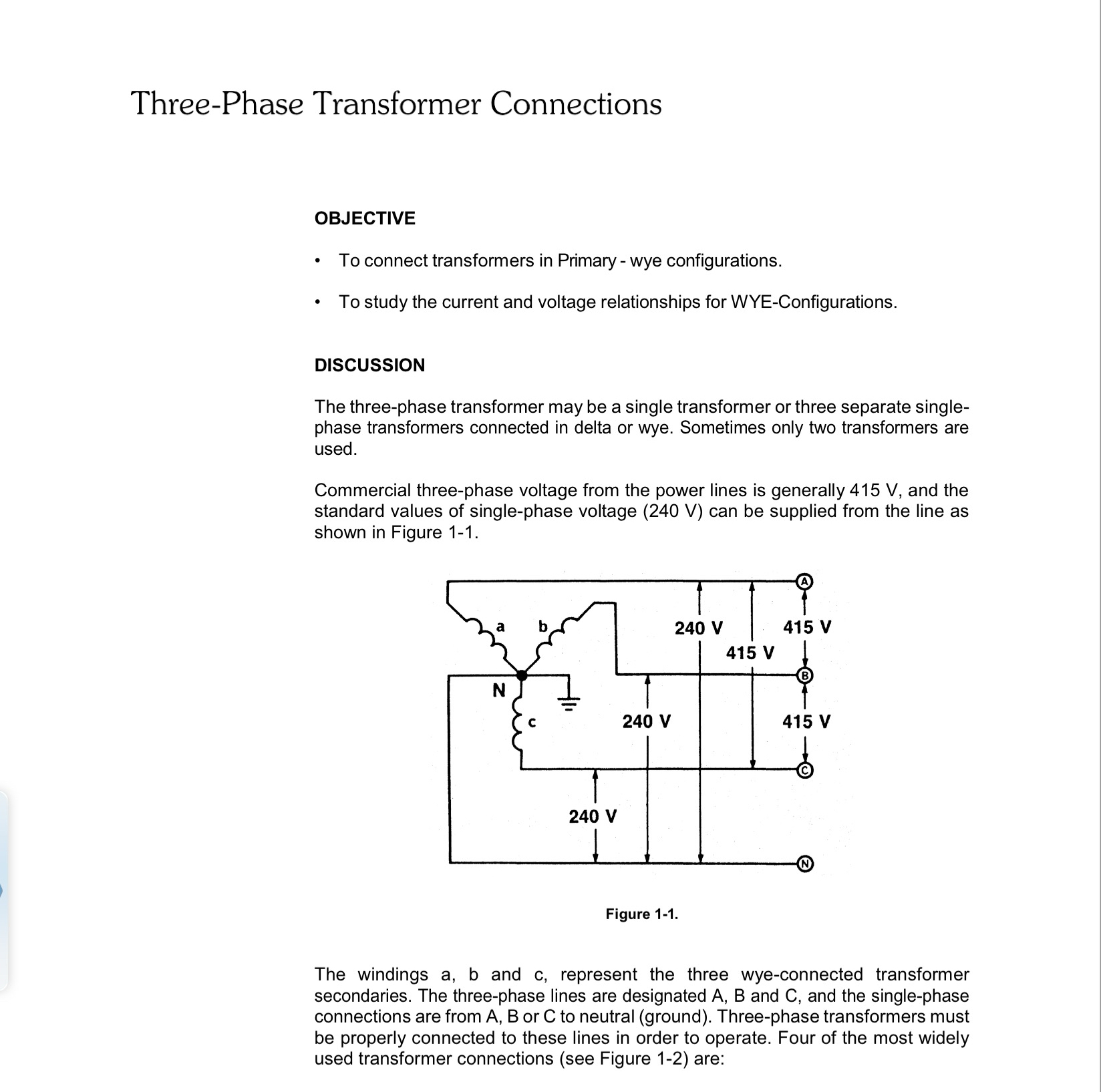 Solved Three-Phase Transformer ConnectionsOBJECTIVETo | Chegg.com