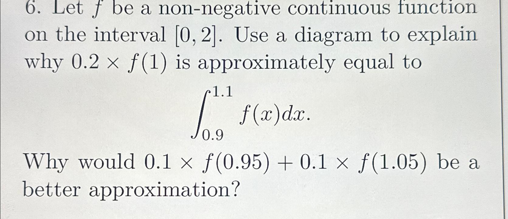 Solved Let f ﻿be a non-negative continuous function on the | Chegg.com