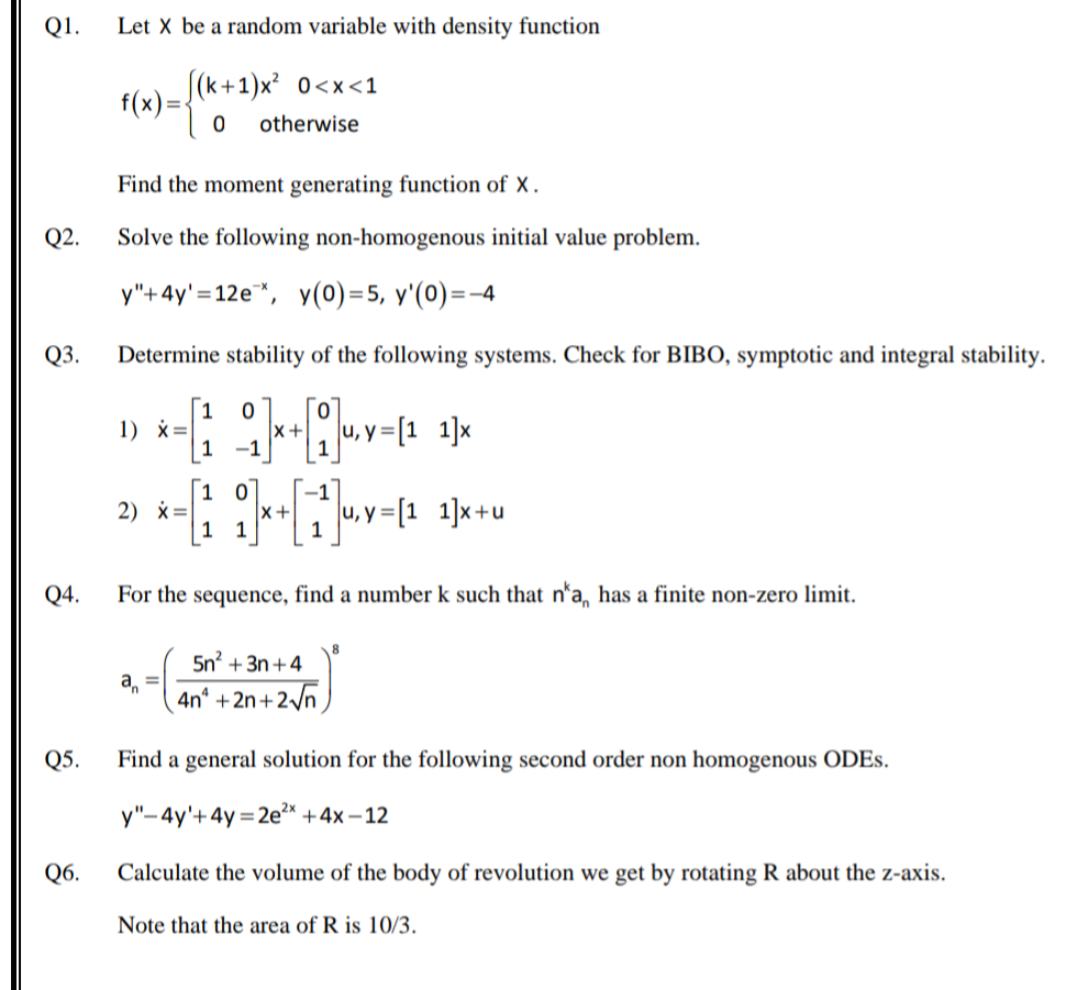 Solved Q1. ﻿Let X be a random variable with density | Chegg.com