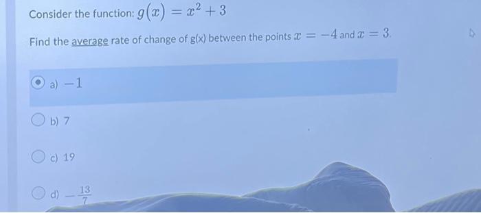 Solved Consider the function: g(x)=x2+3 Find the average | Chegg.com