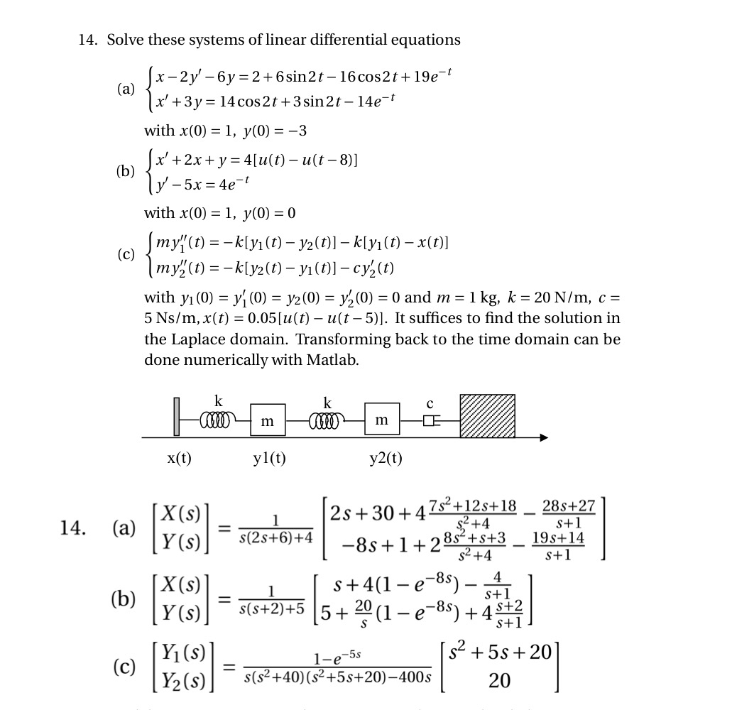 Solve these systems of linear differential | Chegg.com