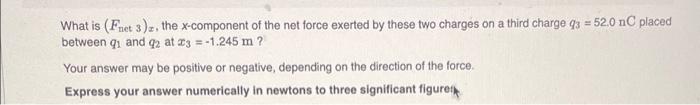 What is (Fnet 3)x, the x-component of the net force | Chegg.com