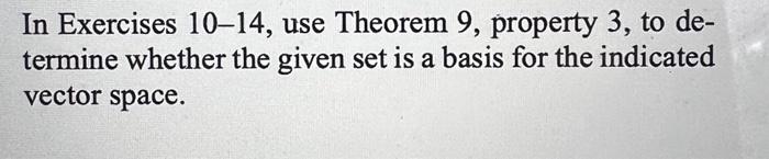 Solved In Exercises 10-14, use Theorem 9, property 3, to | Chegg.com