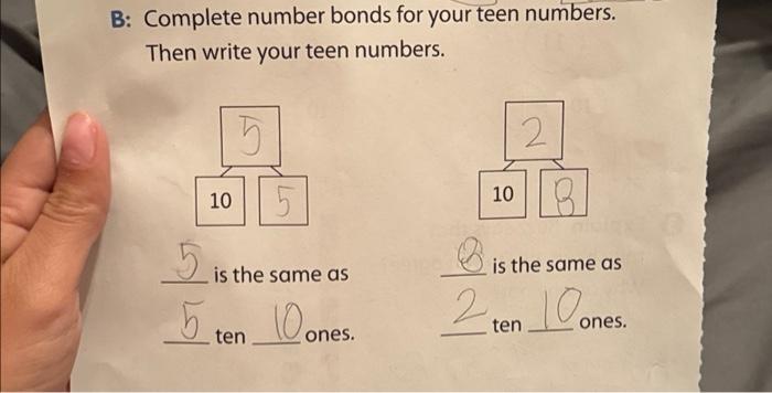 Solved help with this!!B: Complete number bonds for your | Chegg.com