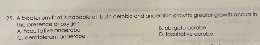 Solved A bacterium that is capable of both aerobic and | Chegg.com