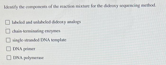 Solved Identify the components of the reaction mixture for | Chegg.com
