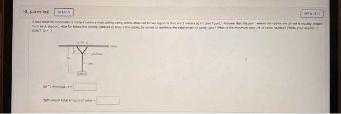 Solved 10. 1-/4 Points) DETAILS MY NOTES A load must be | Chegg.com Solved 10. 1-/4 Points) DETAILS MY NOTES A load must be | Chegg.com