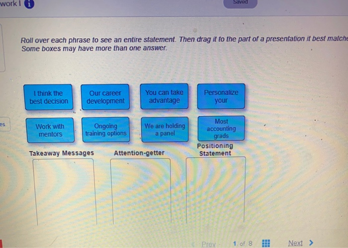 work SAVPO Roll over each phrase to see an entire | Chegg.com