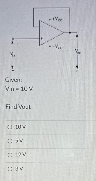 Solved Part a) Given Vin = 10 V Find VoutPart b) Given Vs = | Chegg.com