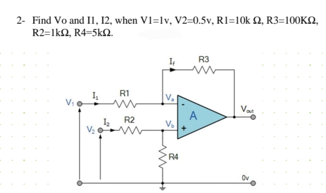 Solved 2- ﻿Find Vo and I1, ﻿I2, ﻿when V1=1v, | Chegg.com