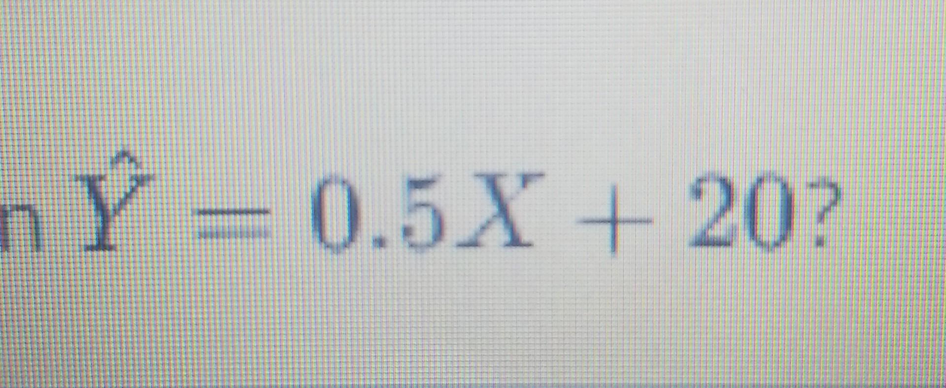 Solved Y = 0.5X + 20? | Chegg.com