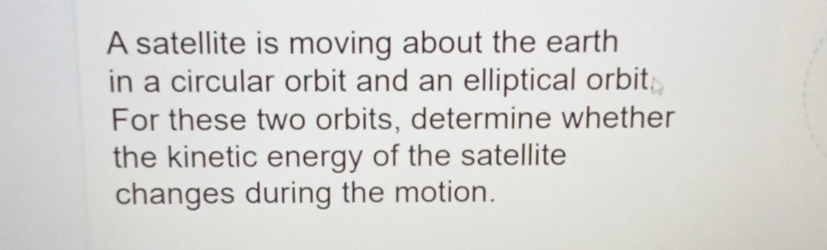 Solved A satellite is moving about the earth in a circular | Chegg.com