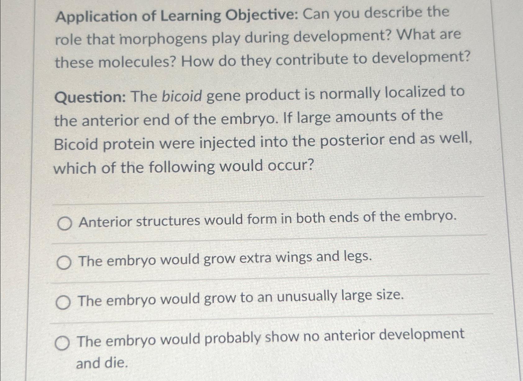 Application of Learning Objective: Can you describe | Chegg.com