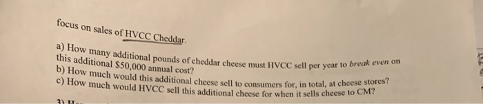 Solved 1) What revenues, profits, and profit by selling HVCC | Chegg.com