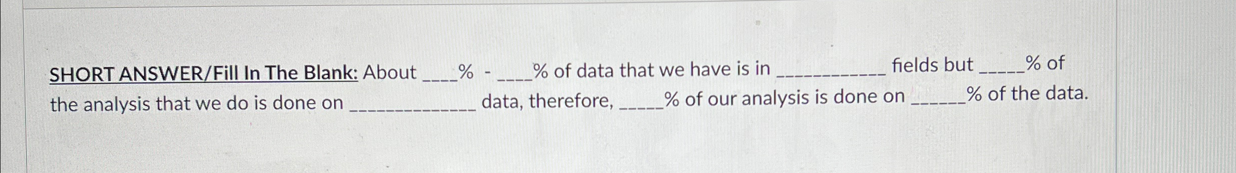 Solved SHORT ANSWER/Fill In The Blank: About q, %- q, % ﻿of | Chegg.com