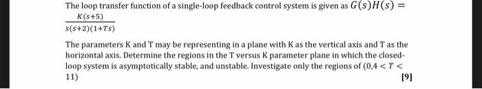 Solved The loop transfer function of a single-loop feedback | Chegg.com