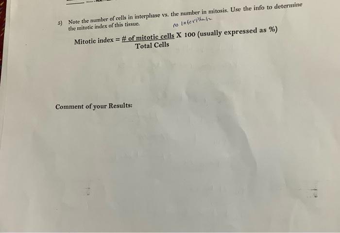 Solved 1) Record the number of cells in each stage. Count at | Chegg.com