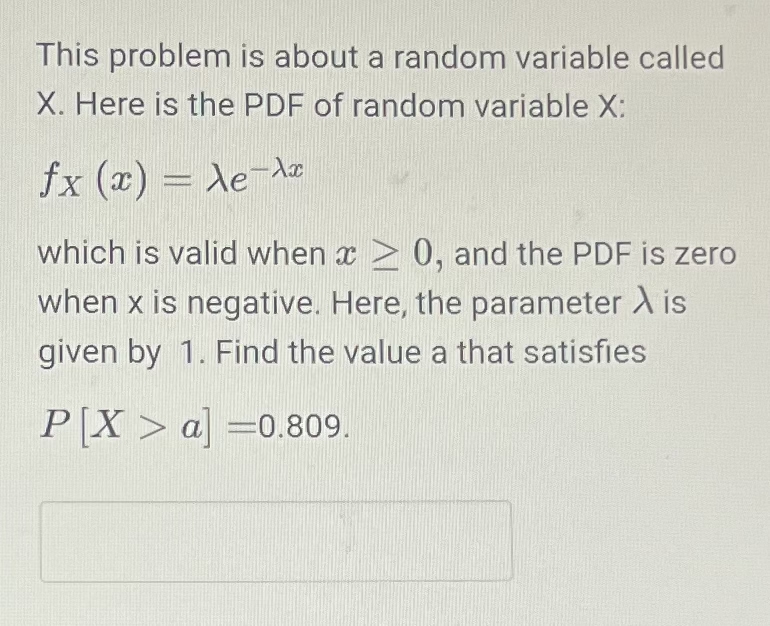 Solved This problem is about a random variable called x. | Chegg.com