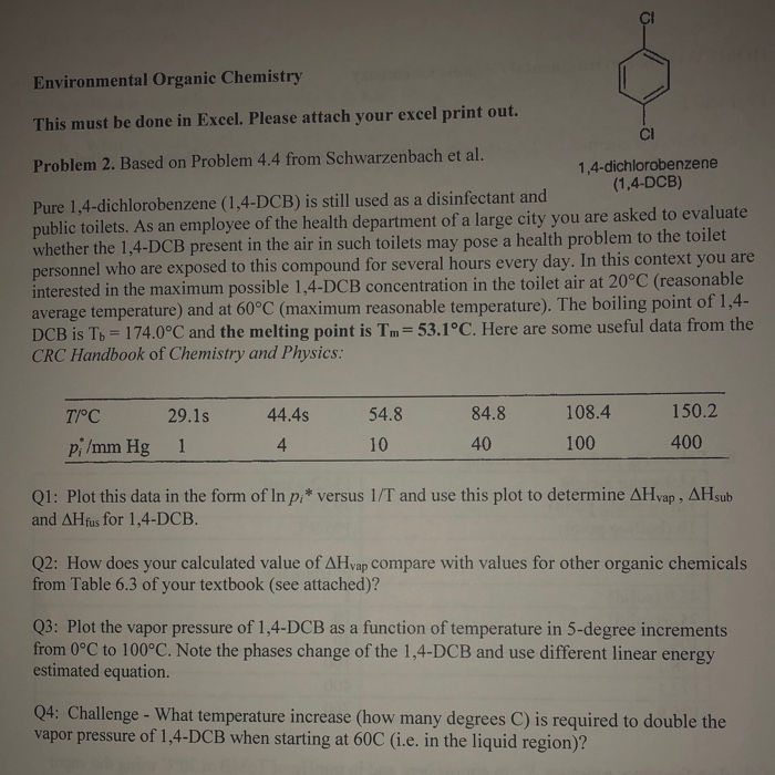 Environmental Organic Chemistry This must be done in | Chegg.com