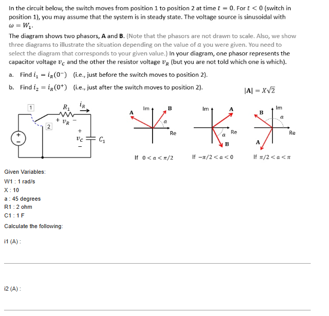 Solved In the circuit below, the switch moves from position | Chegg.com