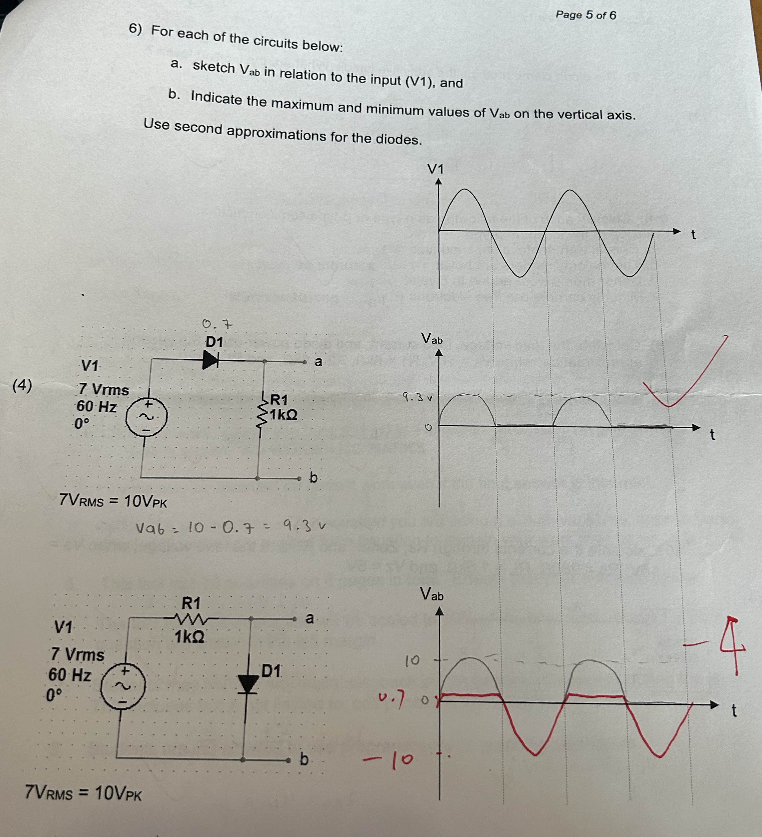 Solved For each of the circuits below:a. ﻿sketch Vab ﻿in | Chegg.com