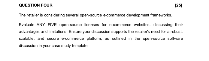 Solved QUESTION FOURThe retailer is considering several | Chegg.com