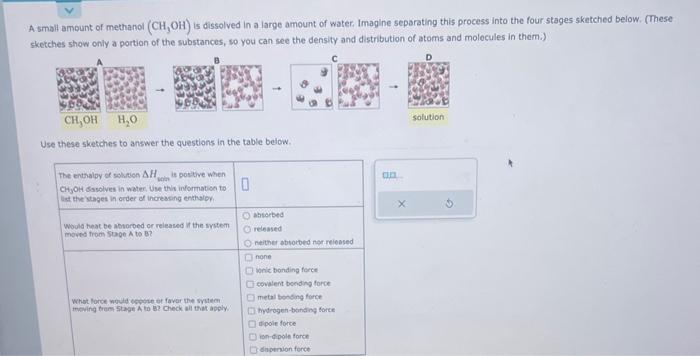 Solved A small ampunt of methanol (CH3OH) is dissolved in a | Chegg.com
