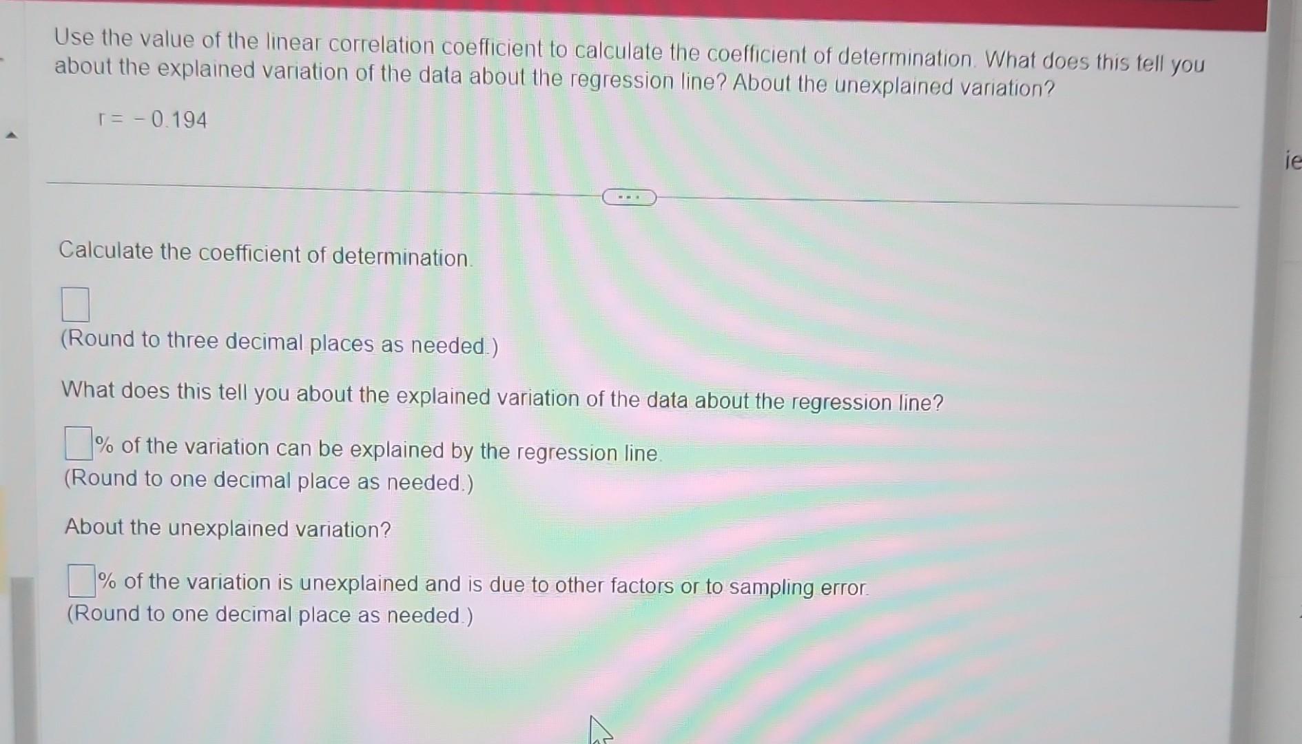 Solved Use the value of the linear correlation coefficient | Chegg.com