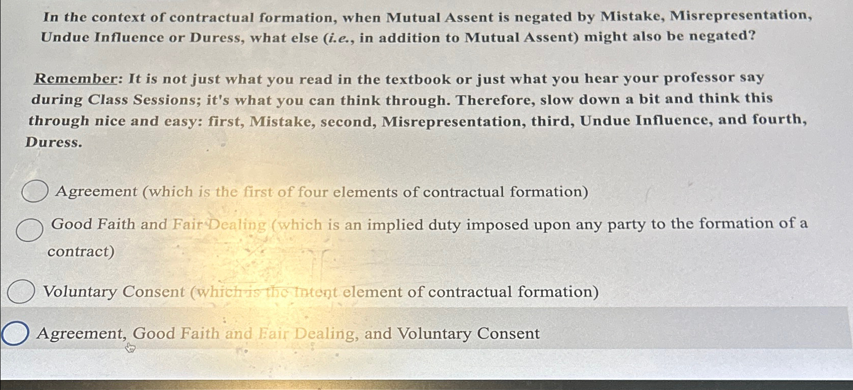 Solved In the context of contractual formation, when Mutual | Chegg.com