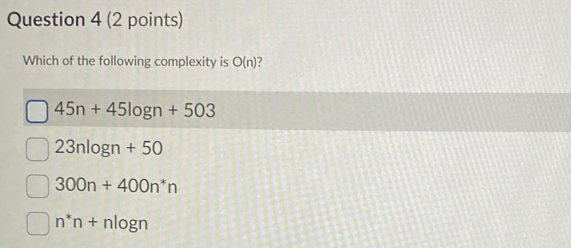 Solved Question 4 (2 ﻿points)Which of the following | Chegg.com