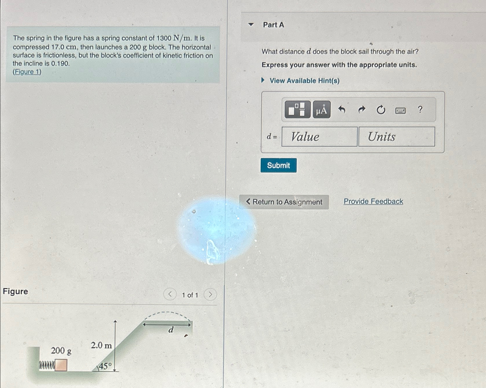 Solved The spring in the figure has a spring constant of | Chegg.com