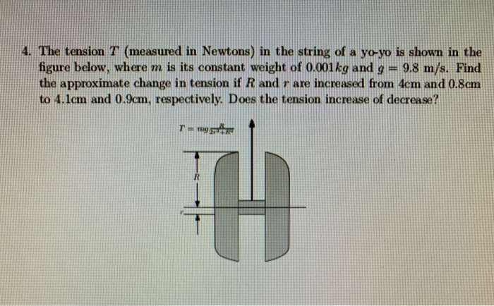 Solved 4. The tension T (measured in Newtons) in the string | Chegg.com