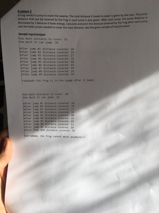 Solved Problem 2 A frog needs to jump to reach the swamp. | Chegg.com