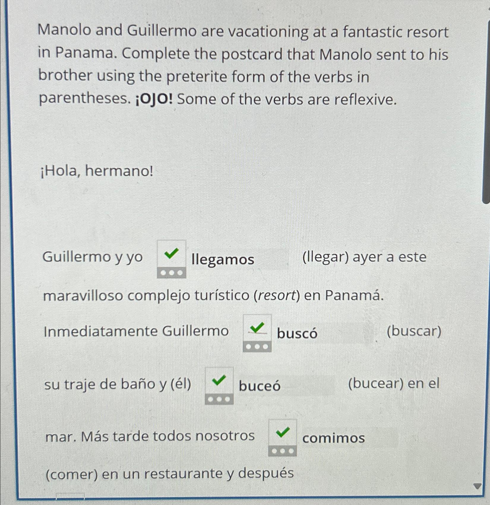Solved Manolo and Guillermo are vacationing at a fantastic | Chegg.com