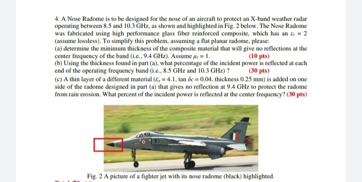 Solved 4. A Nose Radome is to be designed for the nose of an | Chegg.com