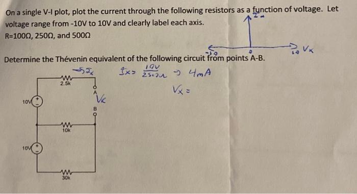 Solved On a single V-I plot, plot the current through the | Chegg.com