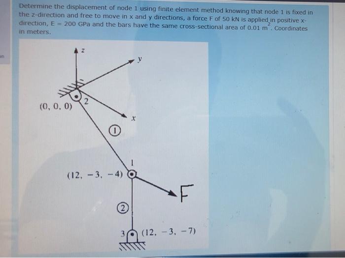 Solved Determine the displacement of node 1 using finite | Chegg.com