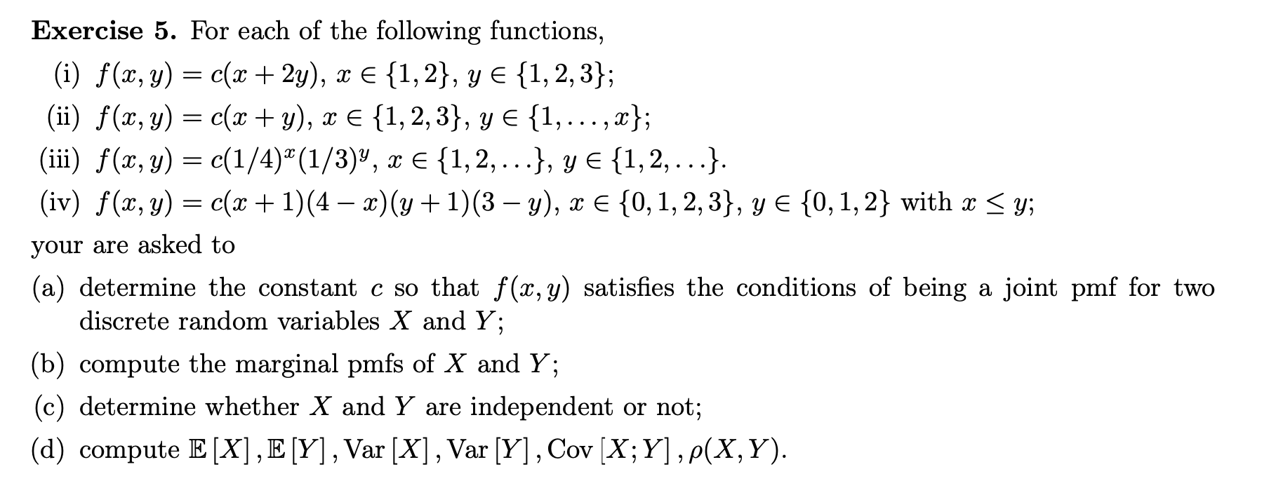 Solved = > = = ។ > = ។ > 2 2 Exercise 5. For each of the | Chegg.com