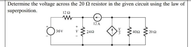 Solved Determine the voltage across the 202 resistor in the | Chegg.com