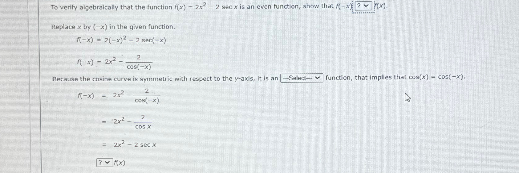 Solved To verify algebraically that the function | Chegg.com