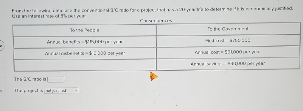 Solved From the following data, use the conventional B/C | Chegg.com