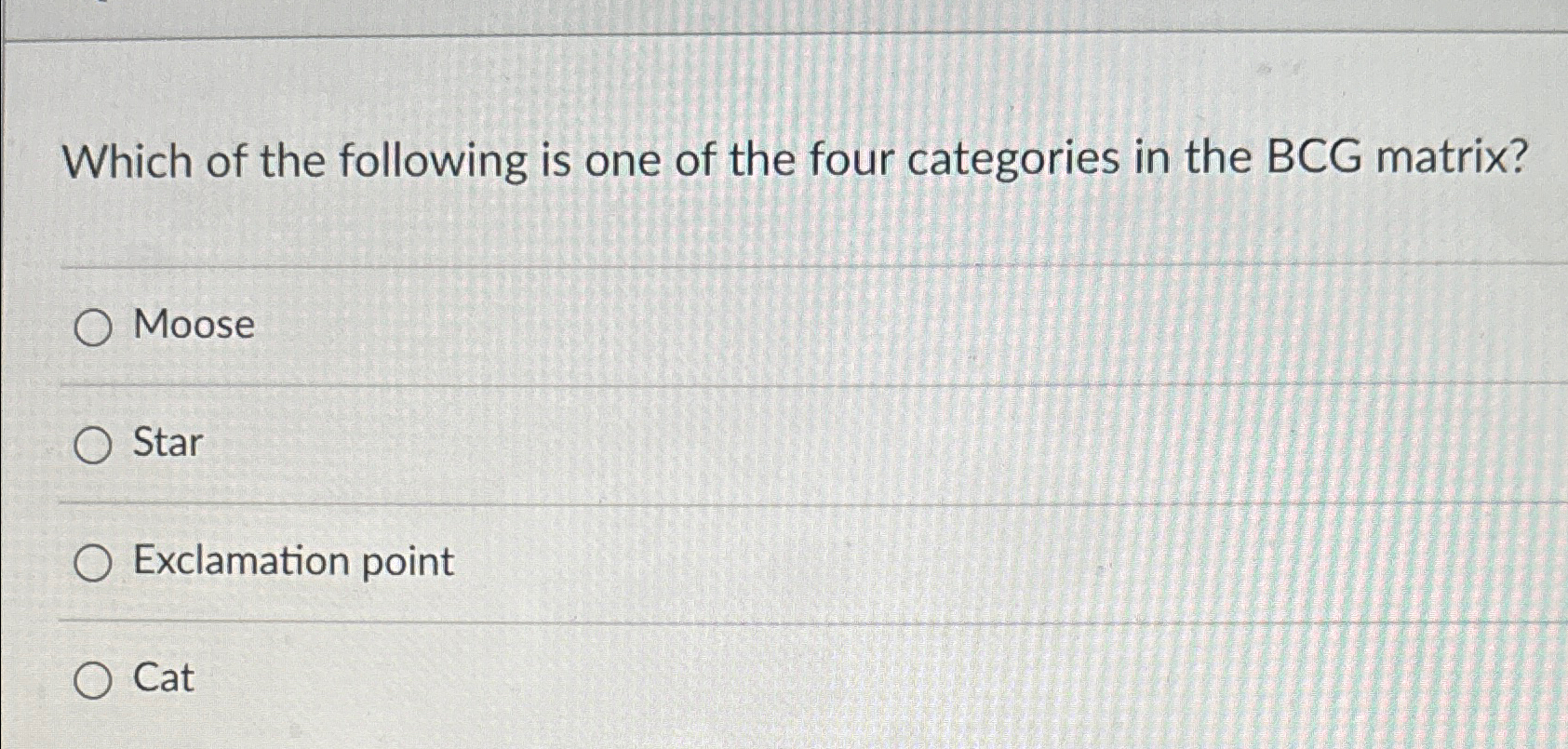 Solved Which of the following is one of the four categories | Chegg.com