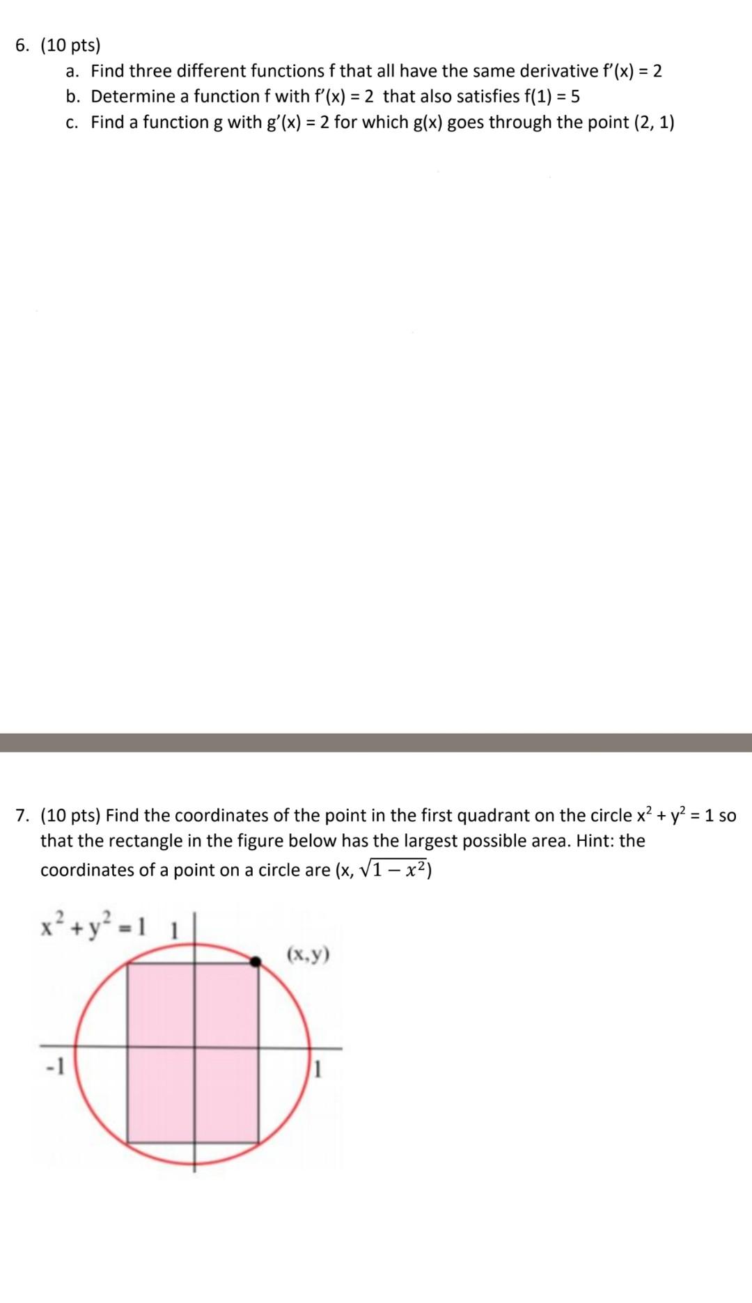 Solved 6. (10 pts) a. Find three different functions f that | Chegg.com