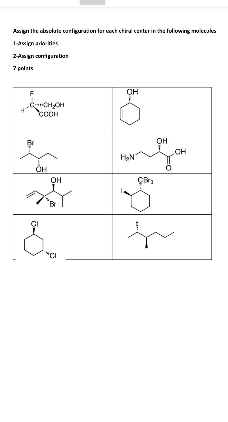 Solved Assign the absolute configuration for each chiral | Chegg.com