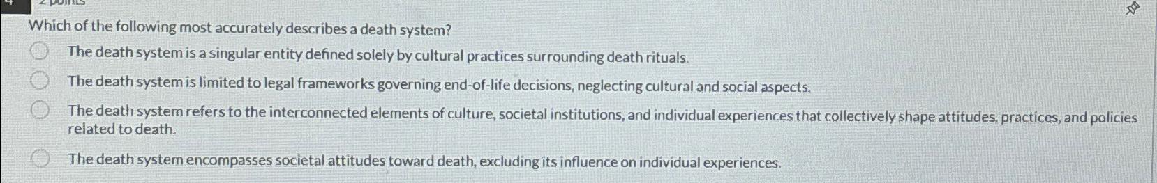 Solved Which of the following most accurately describes a | Chegg.com