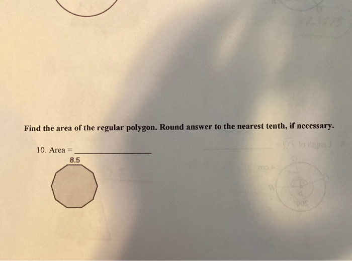 Solved Find the area of the regular polygon. Round answer to | Chegg.com